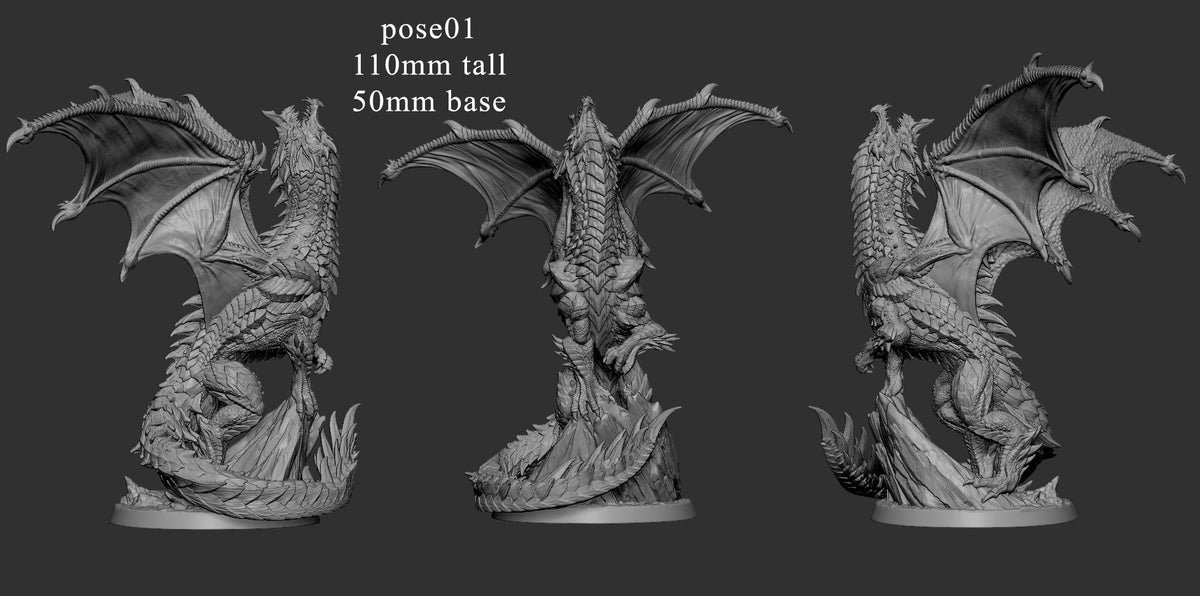 Adolescent Blue Dragon (2 poses) – Miniporium