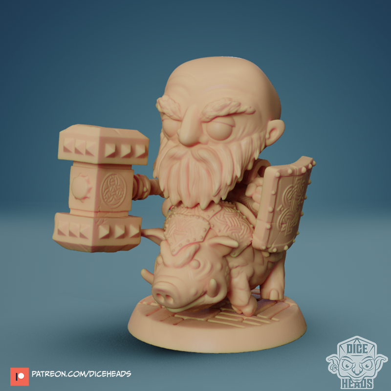 Chibi Dwarf Hog Rider – Miniporium